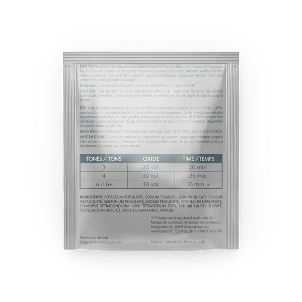 Uans BLOND-E Lightener Blue Bleach Packet 1oz - Beauty Supply Outlet
